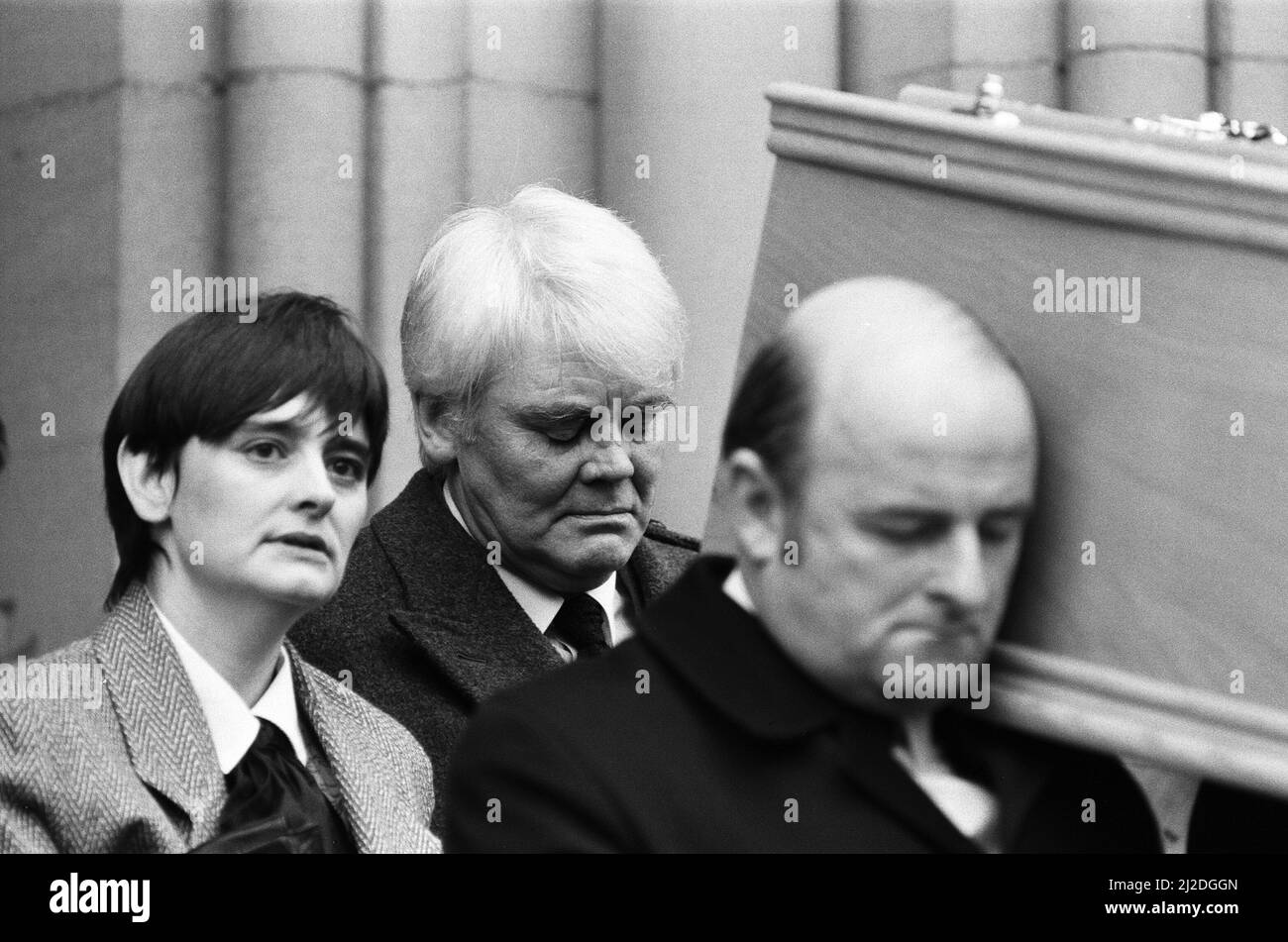 Tony Booth attends the funeral of his wife Pat Phoenix at the Church of ...