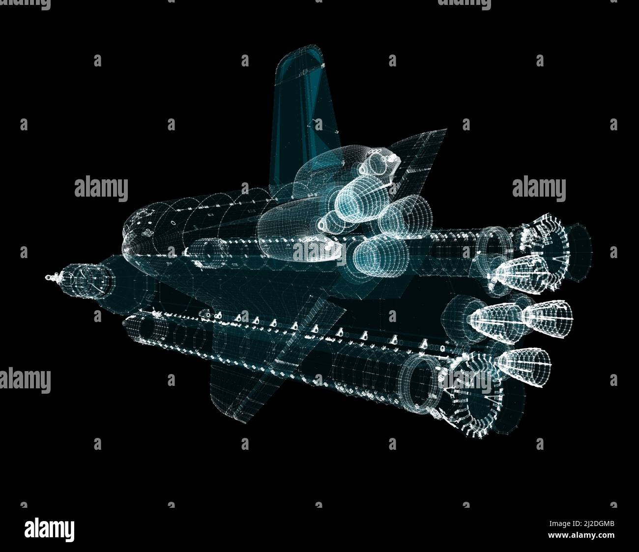 Abstract space rocket and shuttle. All of the particles Stock Photo - Alamy