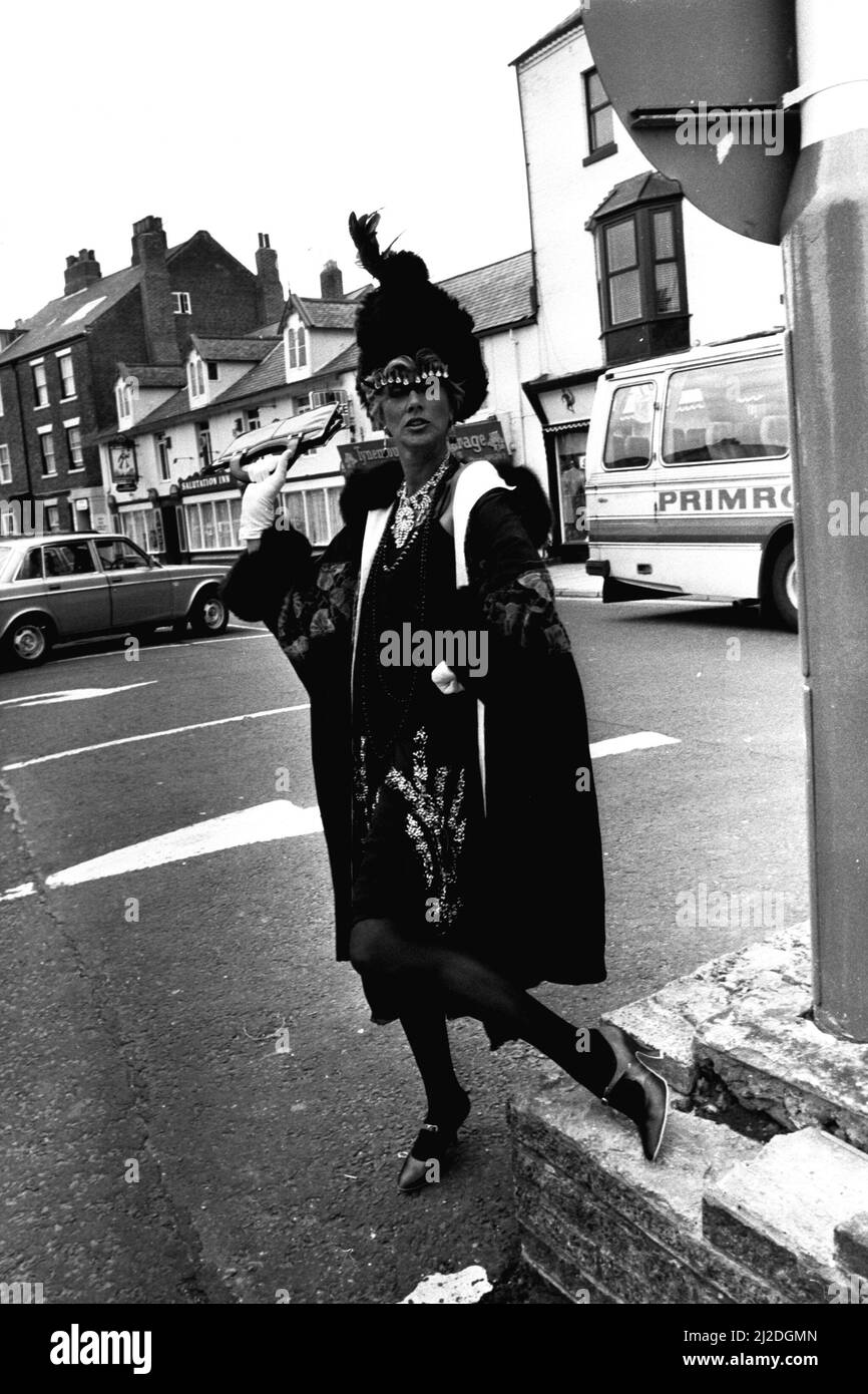 Actress Sue Lloyd in Tynemouth on 30th July 1986 dressed in her costume ...