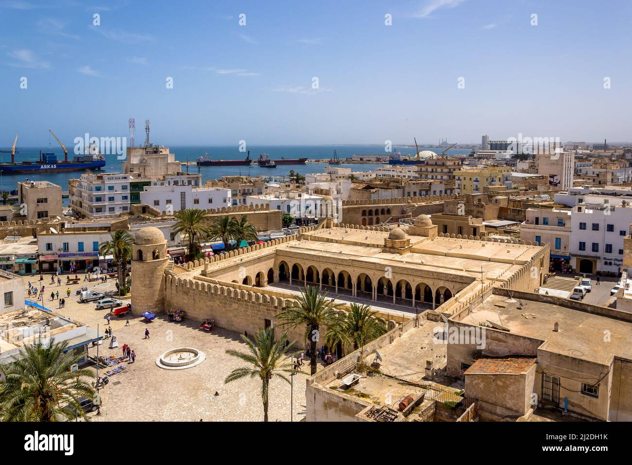 Panoramic view (taken from the ribat) of the Mediterranean city of Susa (or Susa) located 140 km ...