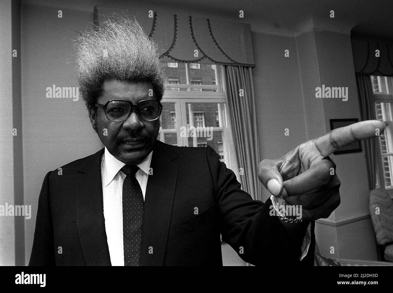 Don King American boxing promoter in London July 1986 Stock Photo - Alamy