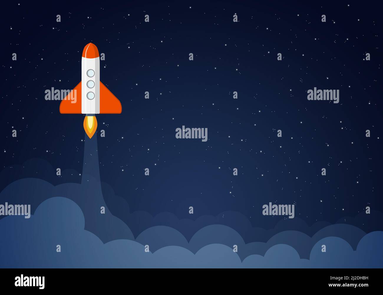 Rocket takes off into outer space Stock Photo - Alamy