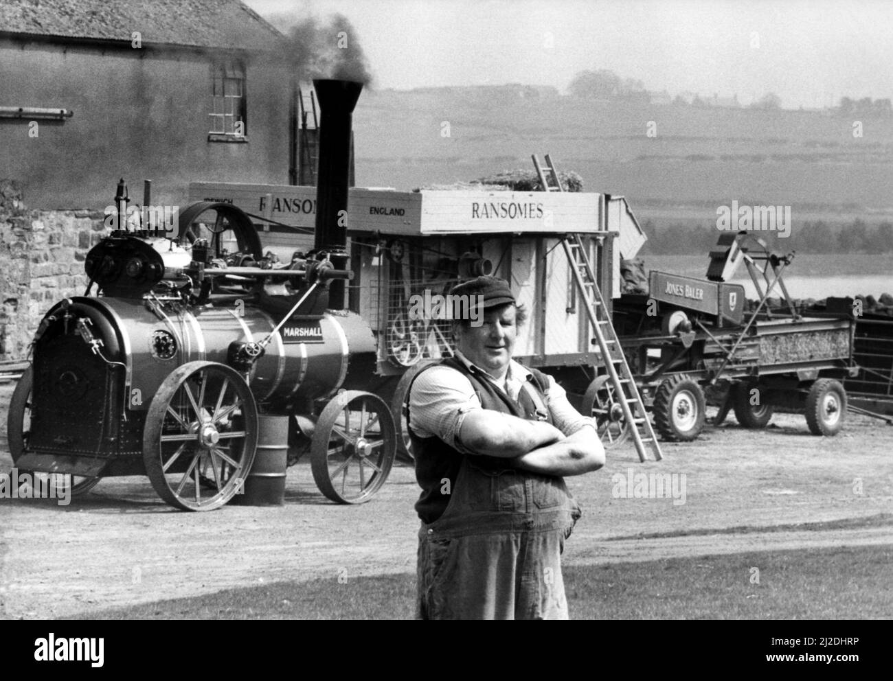 George Byerley on 7th May 1986 with his Marshall twin cylinder ...