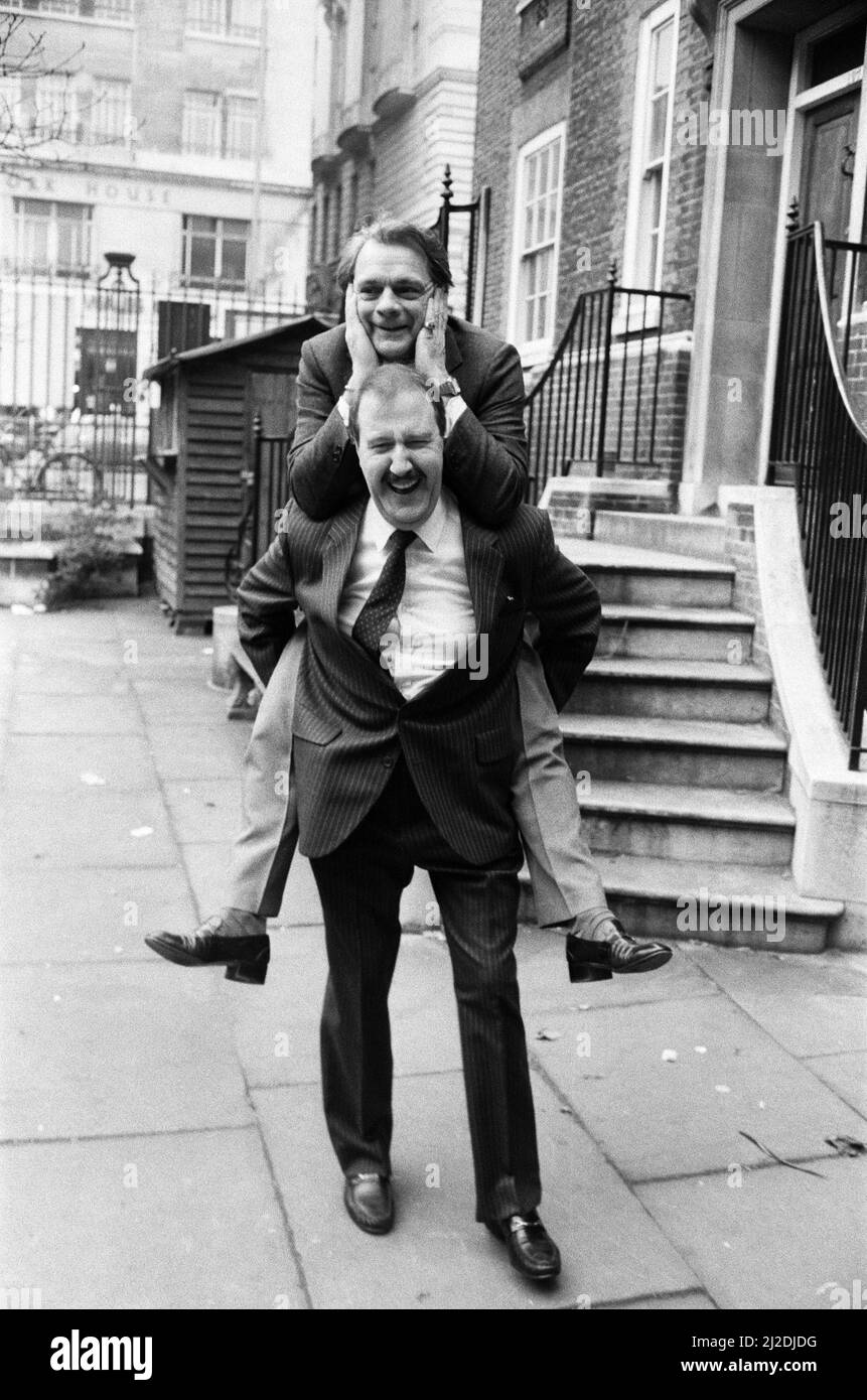 Actor David Jason (Only Fools and Horses) on the back of Gordon Kaye ...