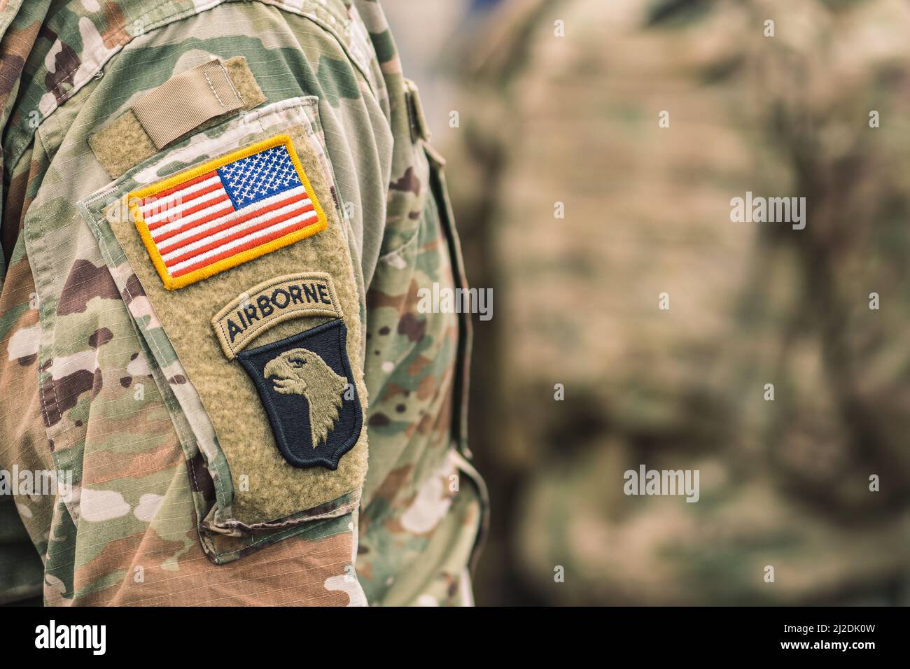 Flag of United States and symbol of Airborne United States Marine Corps ...