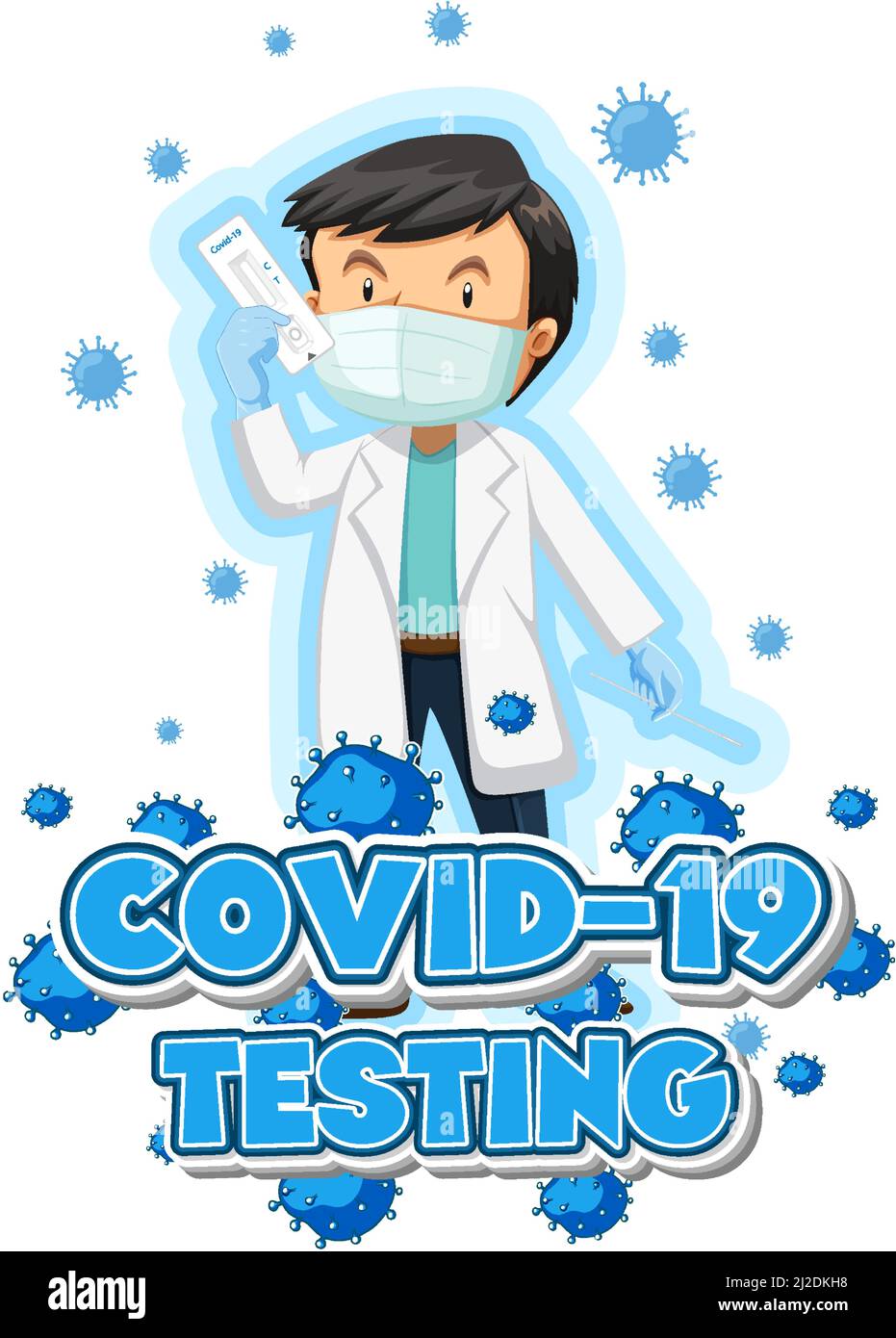 Covid 19 testing with antigen test kit illustration Stock Vector Image ...