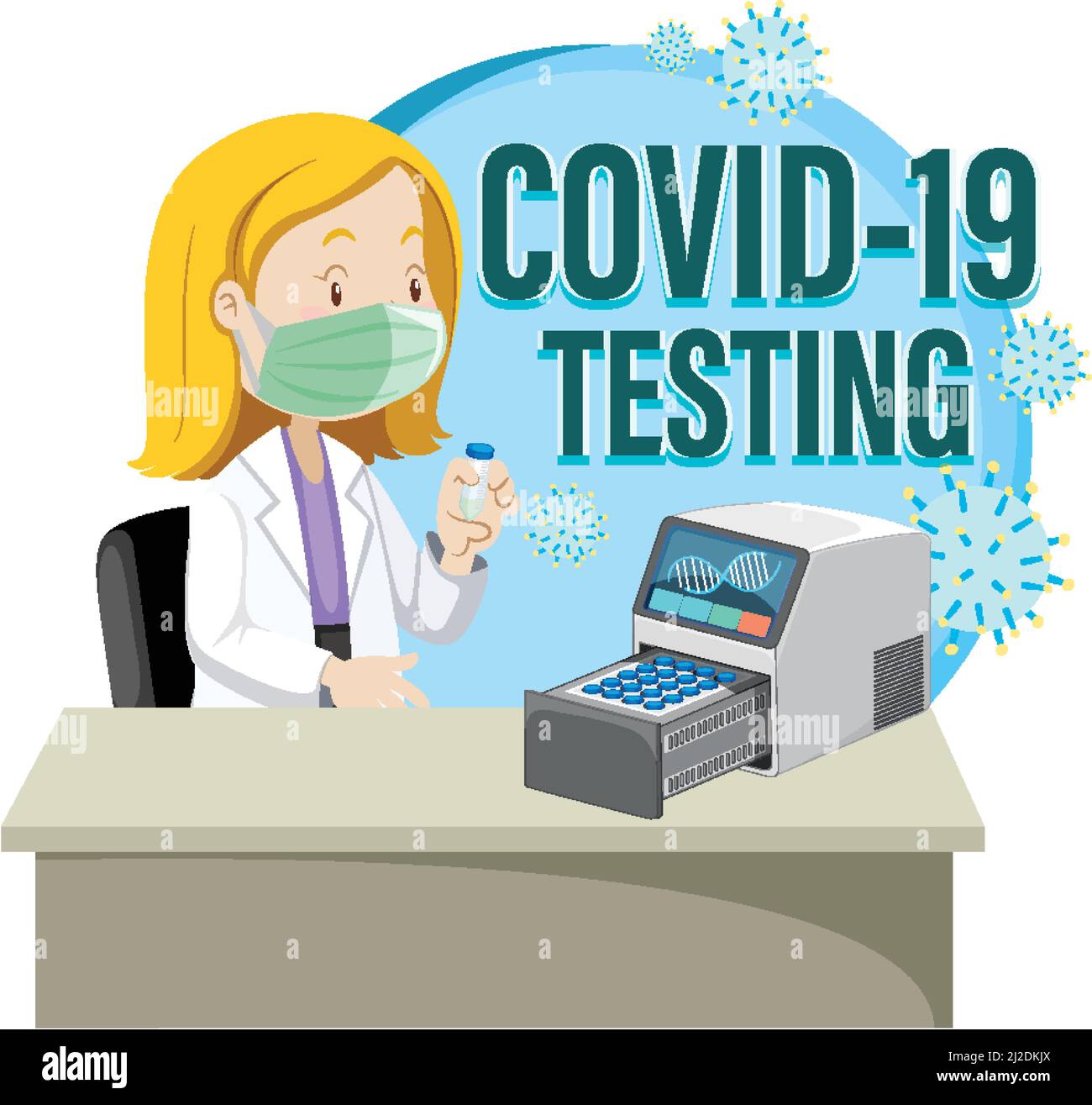 Covid-19 testing with antigent test kit illustration Stock Vector Image ...