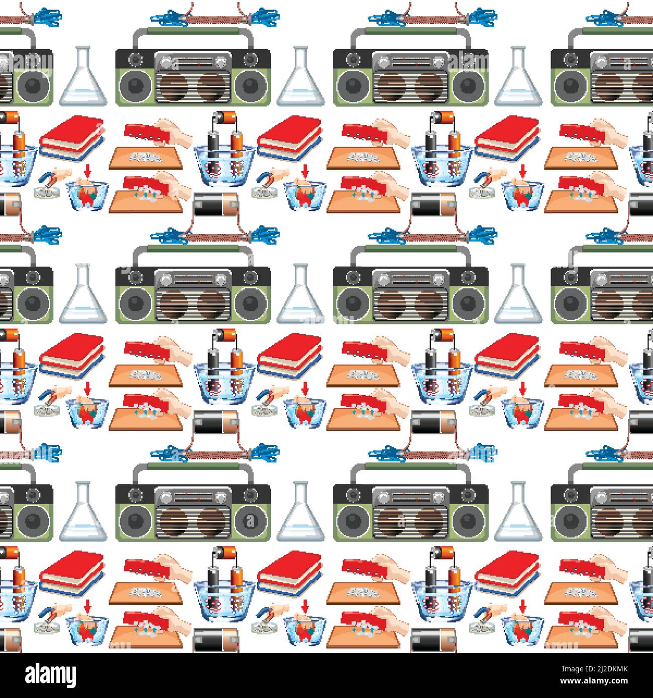 Seamless background with science equipments illustration Stock Vector ...