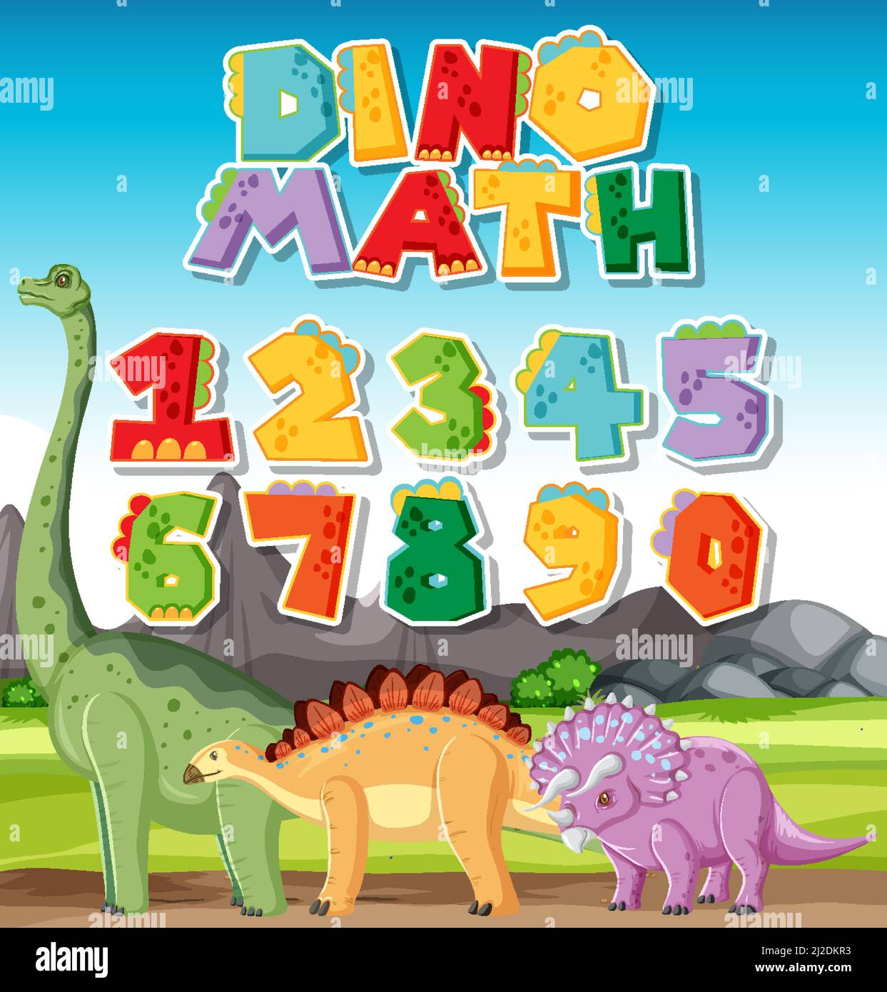 Counting number 0 to 9 for kids illustration Stock Vector Image & Art ...