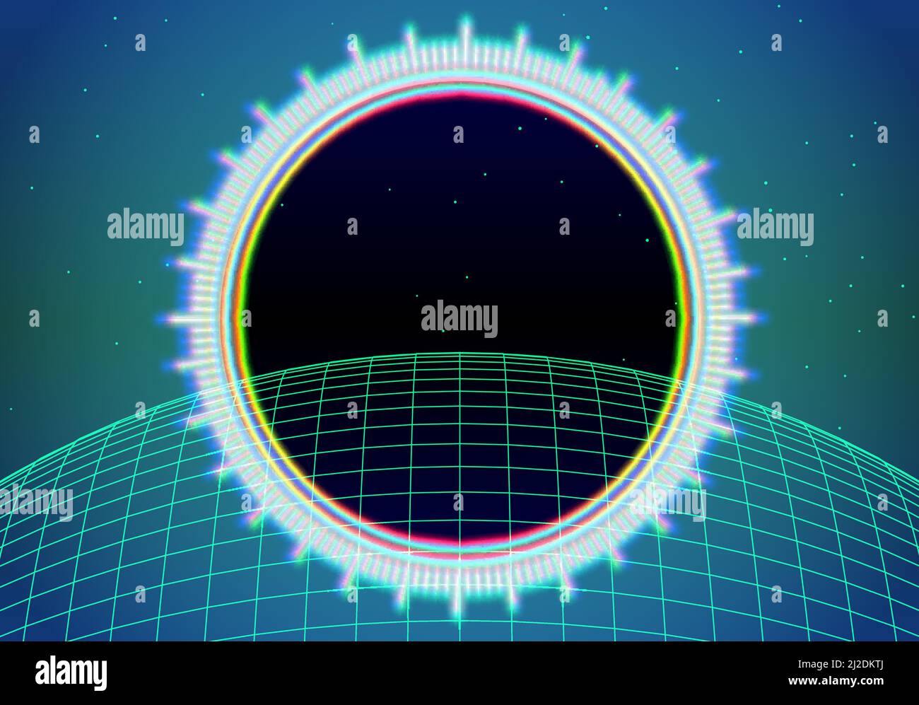 Neon interface background with grid and ruler. Abstract technology ...