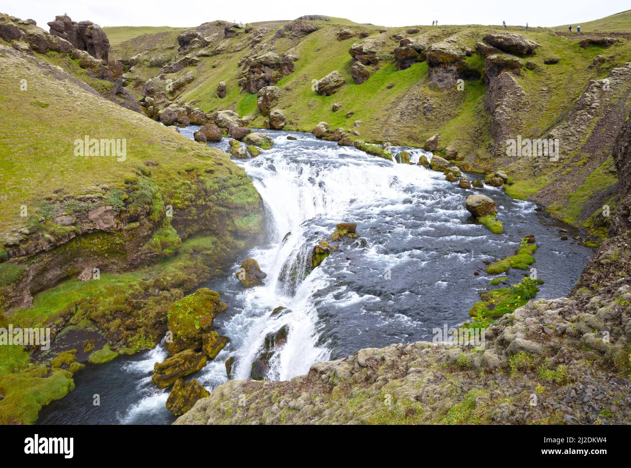 Skoga river before the Skogafoss waterfall, Iceland Stock Photo - Alamy