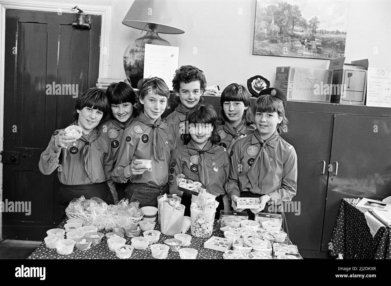 Highburton Guides are pictured with home made sweets at a coffee ...