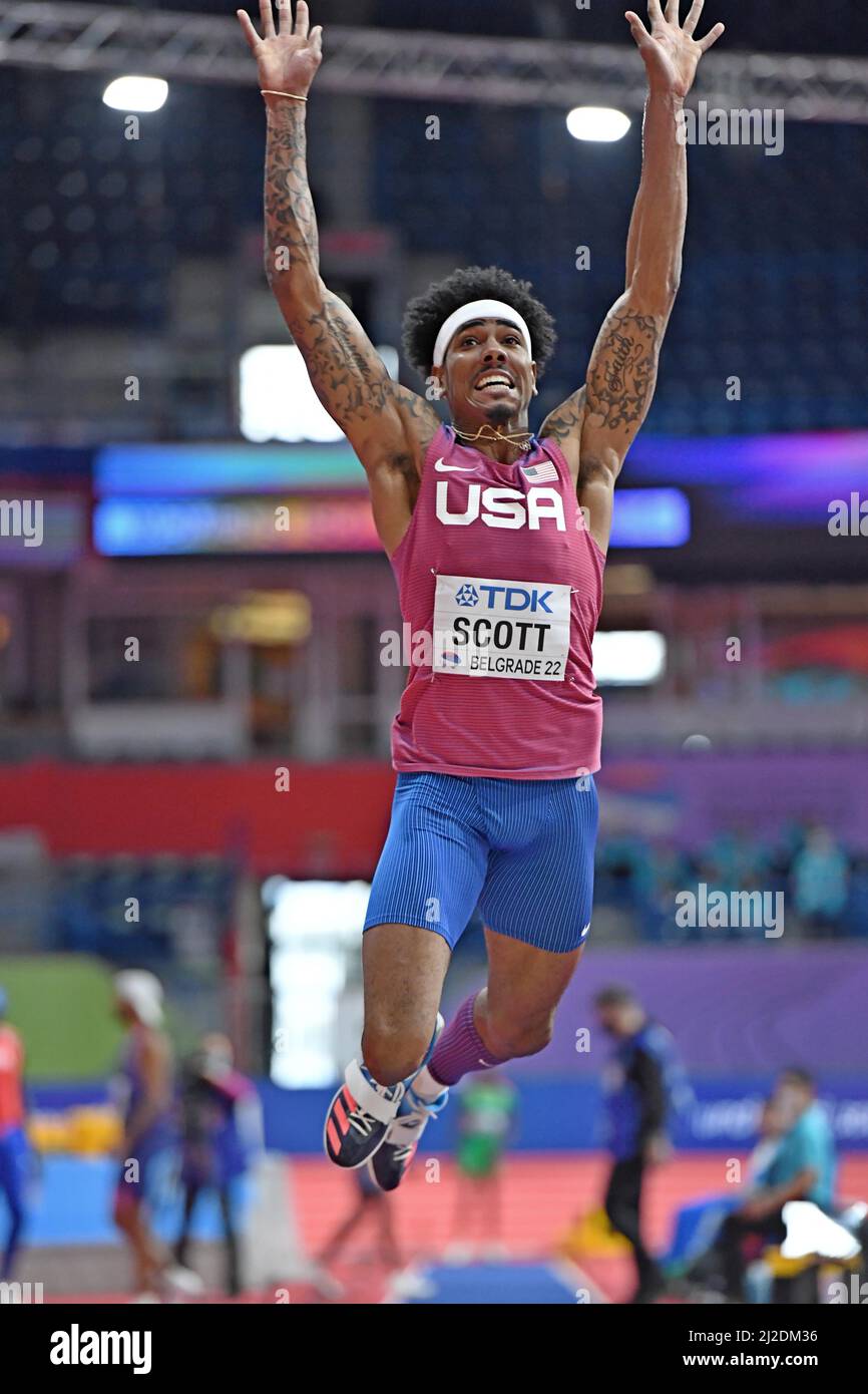 Donald Scott (USA) places third in the triple jump at 56-5 3/4 (17.21m ...