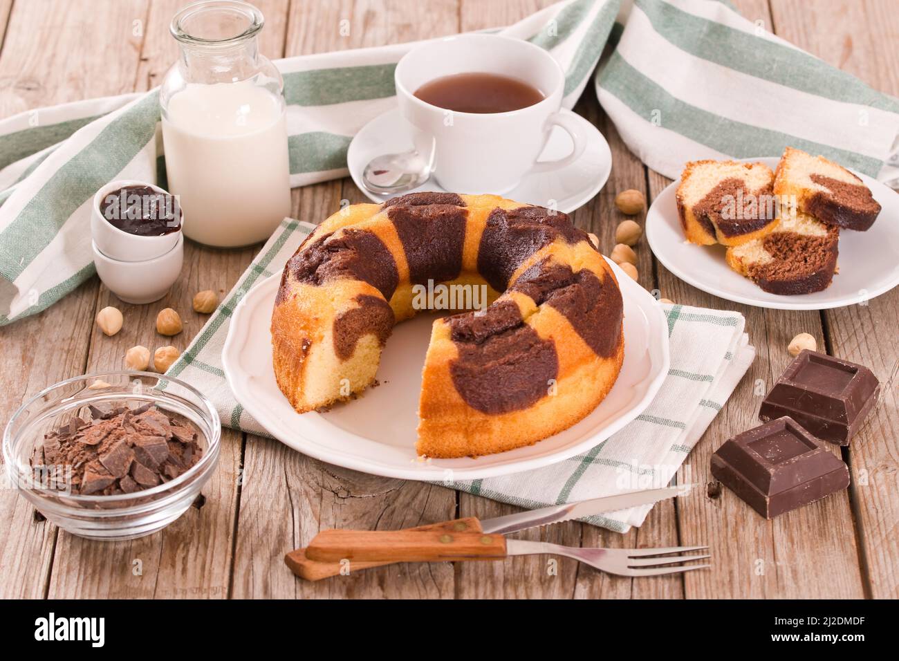 Marble ring cake Stock Photo - Alamy