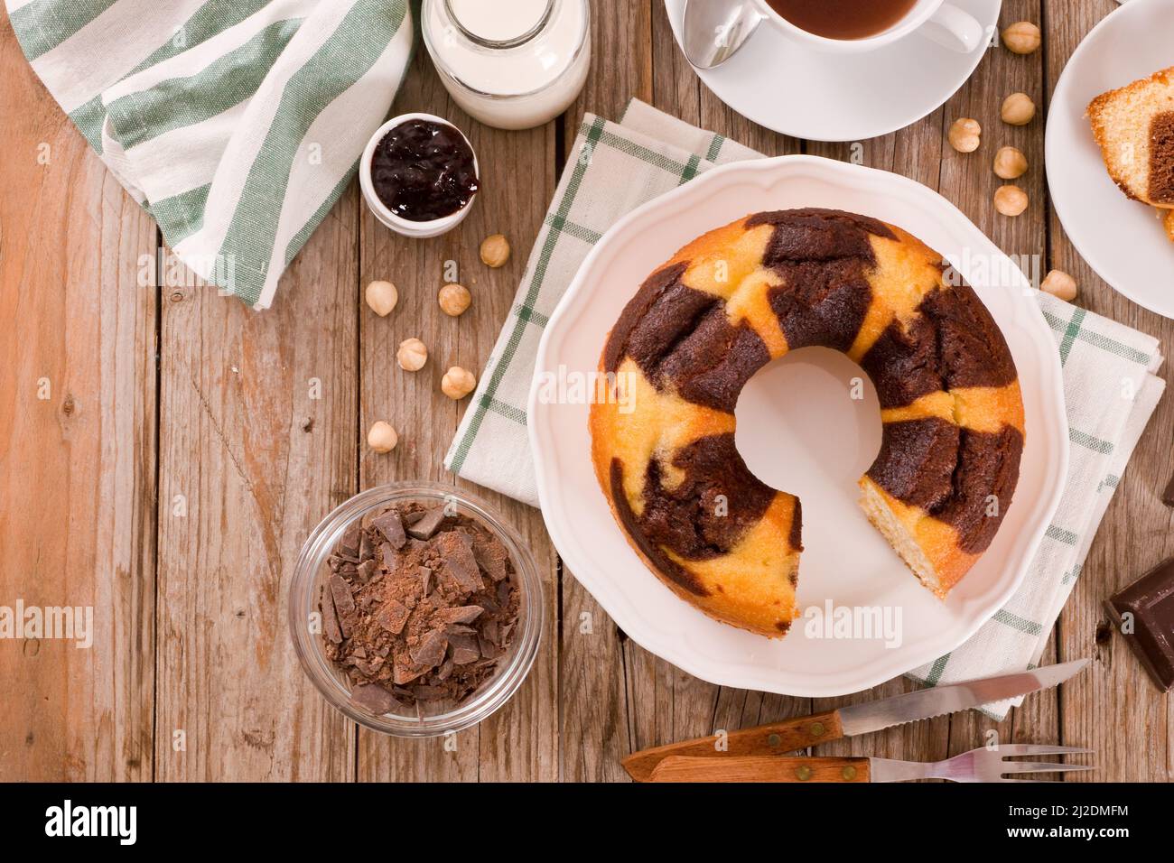 Marble ring cake Stock Photo - Alamy