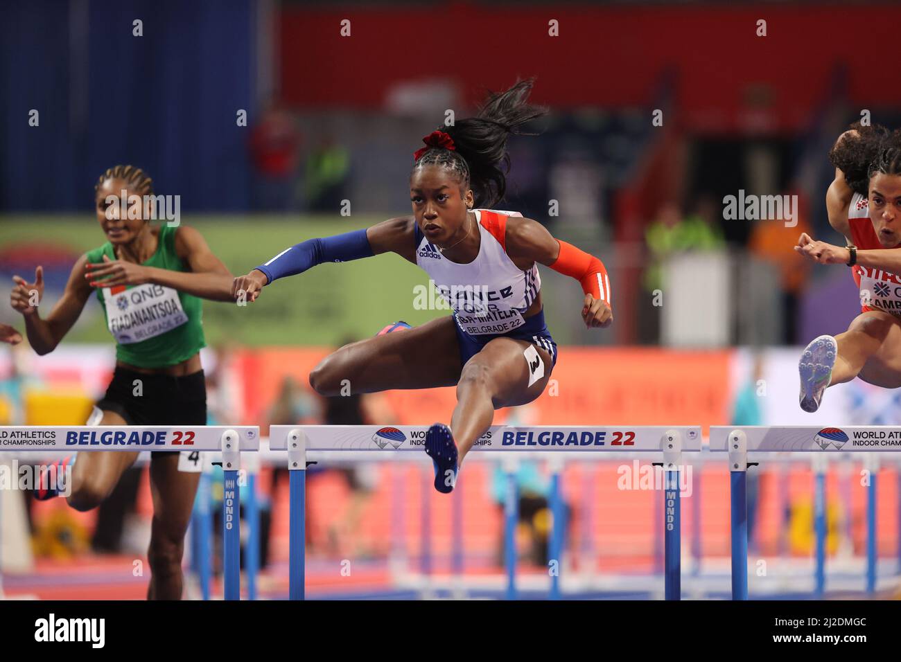 Cyrena Samba-Mayela (FRA) wins the women's 60m hurdles in 7.78 during ...