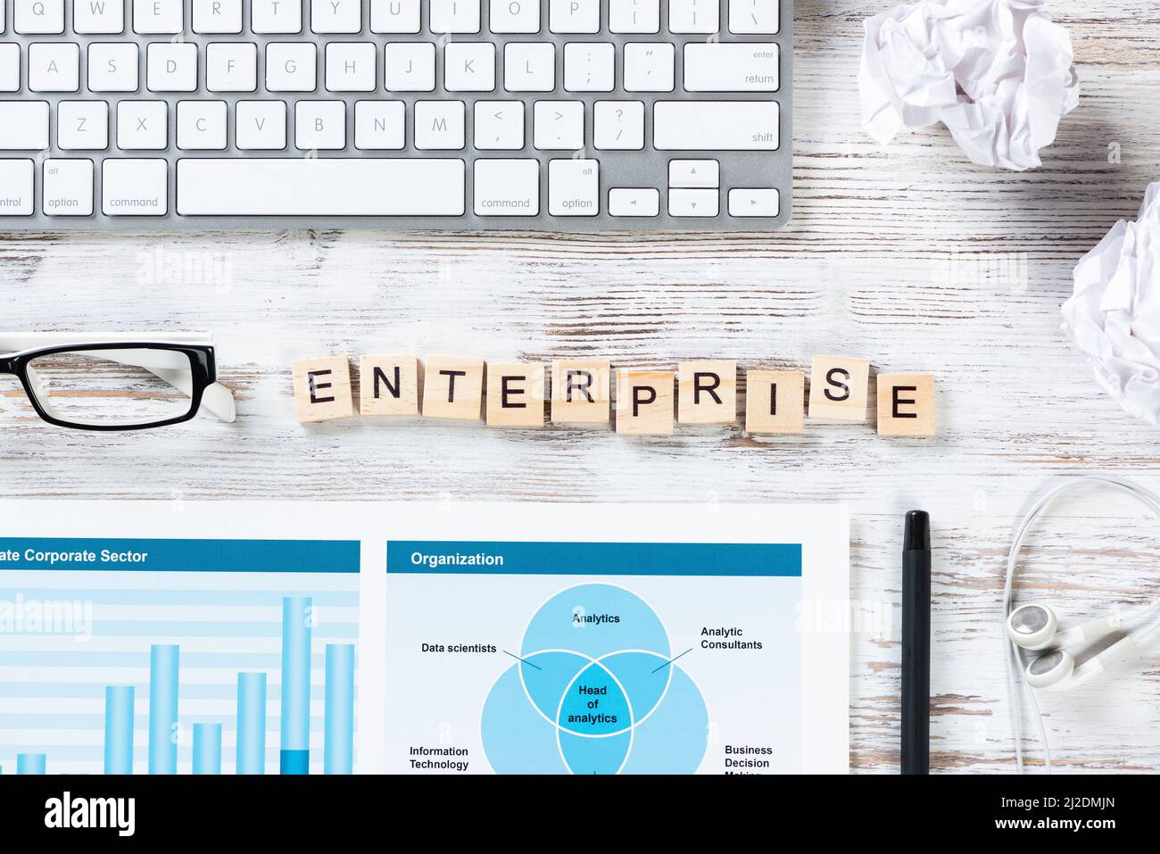 Enterprise concept with letters on cubes Stock Photo - Alamy