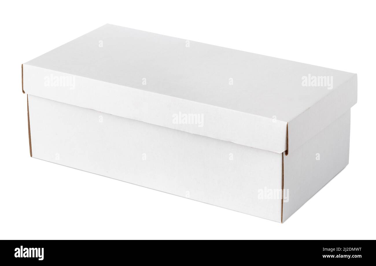 White gift box isolated on white background Stock Photo - Alamy