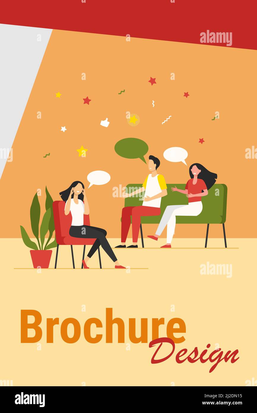 People counseling with psychologist isolated flat vector illustration ...