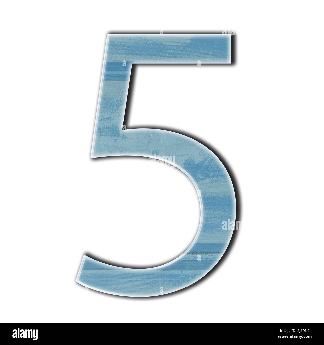 wooden number five isolate blue color textured Stock Photo - Alamy