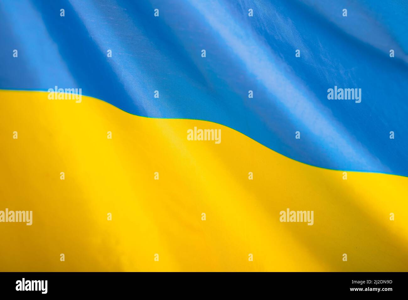 Flag of Ukraine. Blue and yellow colors. Close up shot, background ...