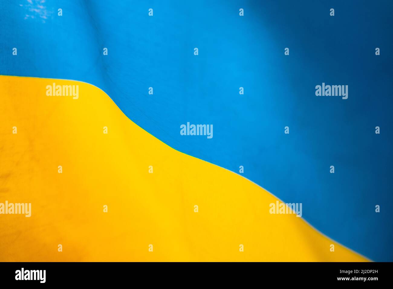 Flag of Ukraine, UA. Blue and yellow colors. Close up shot, background ...