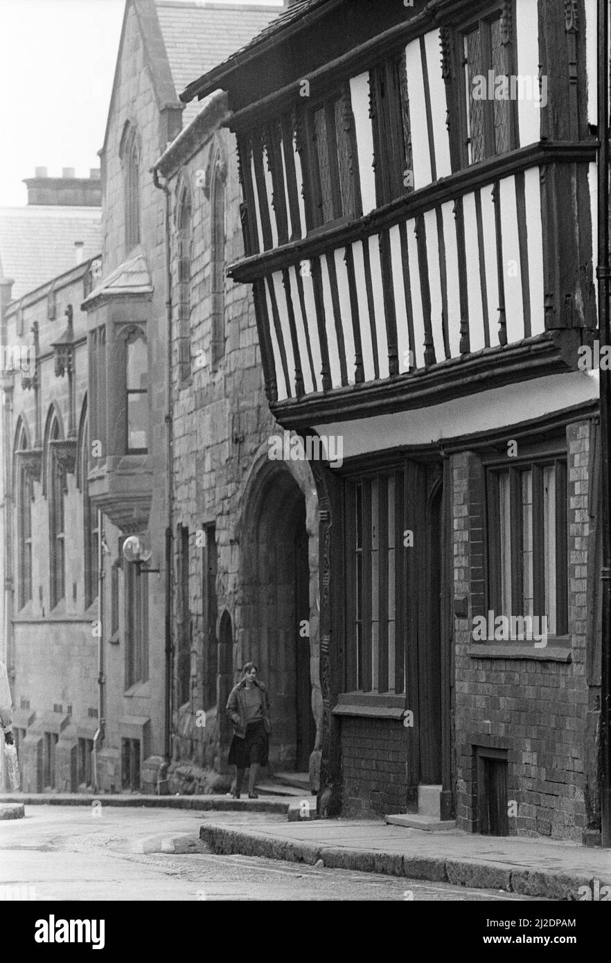 Old timber buildings in Coventry, West Midlands. 25th November 1985 ...