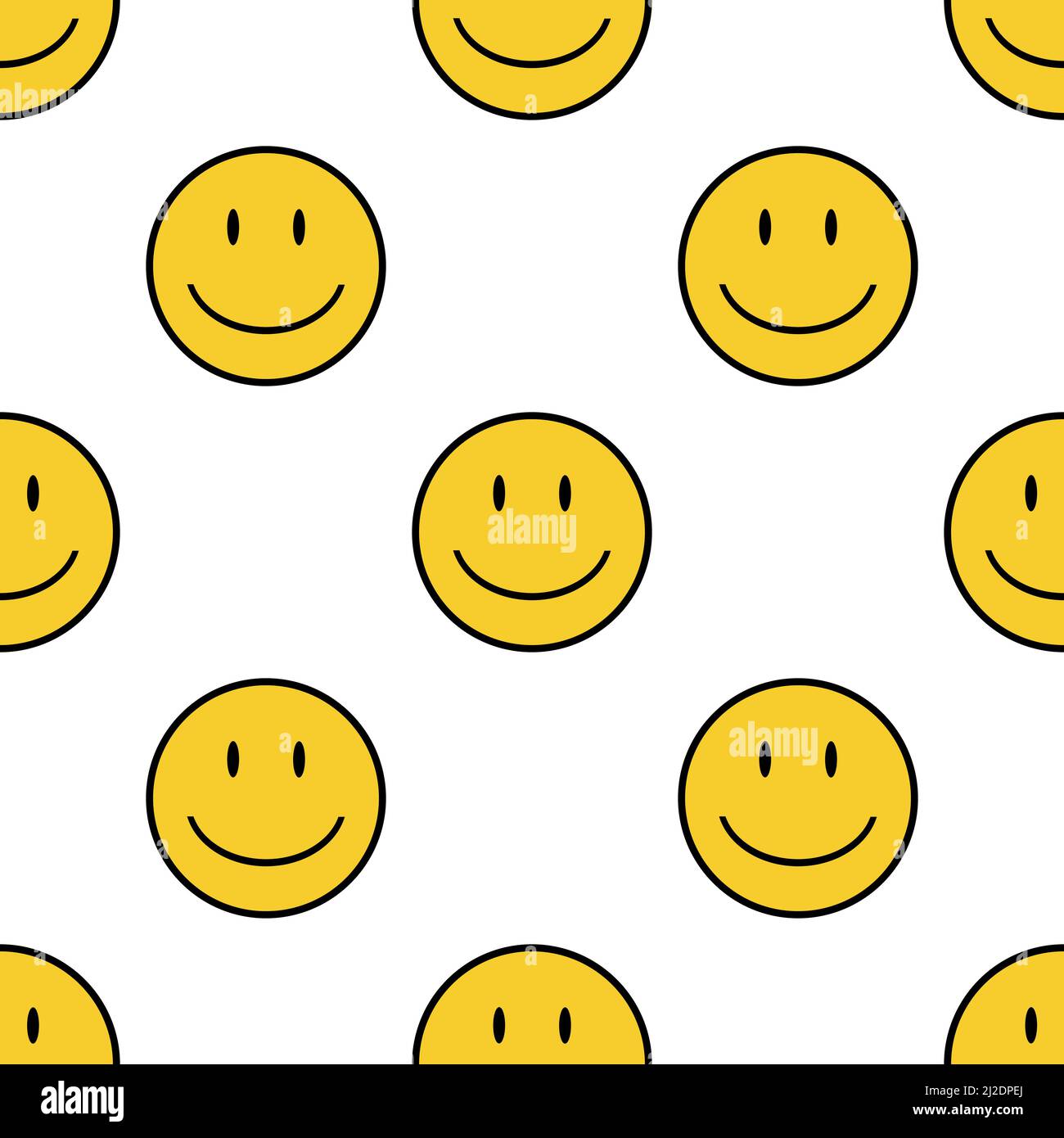 Pattern of smiling faces on a white background for print and design ...