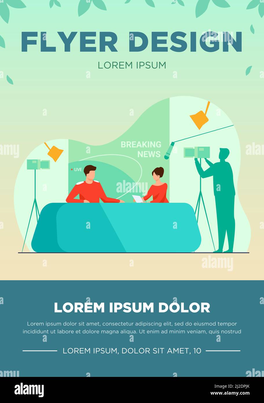 News anchor in tv studio Stock Vector Images - Alamy