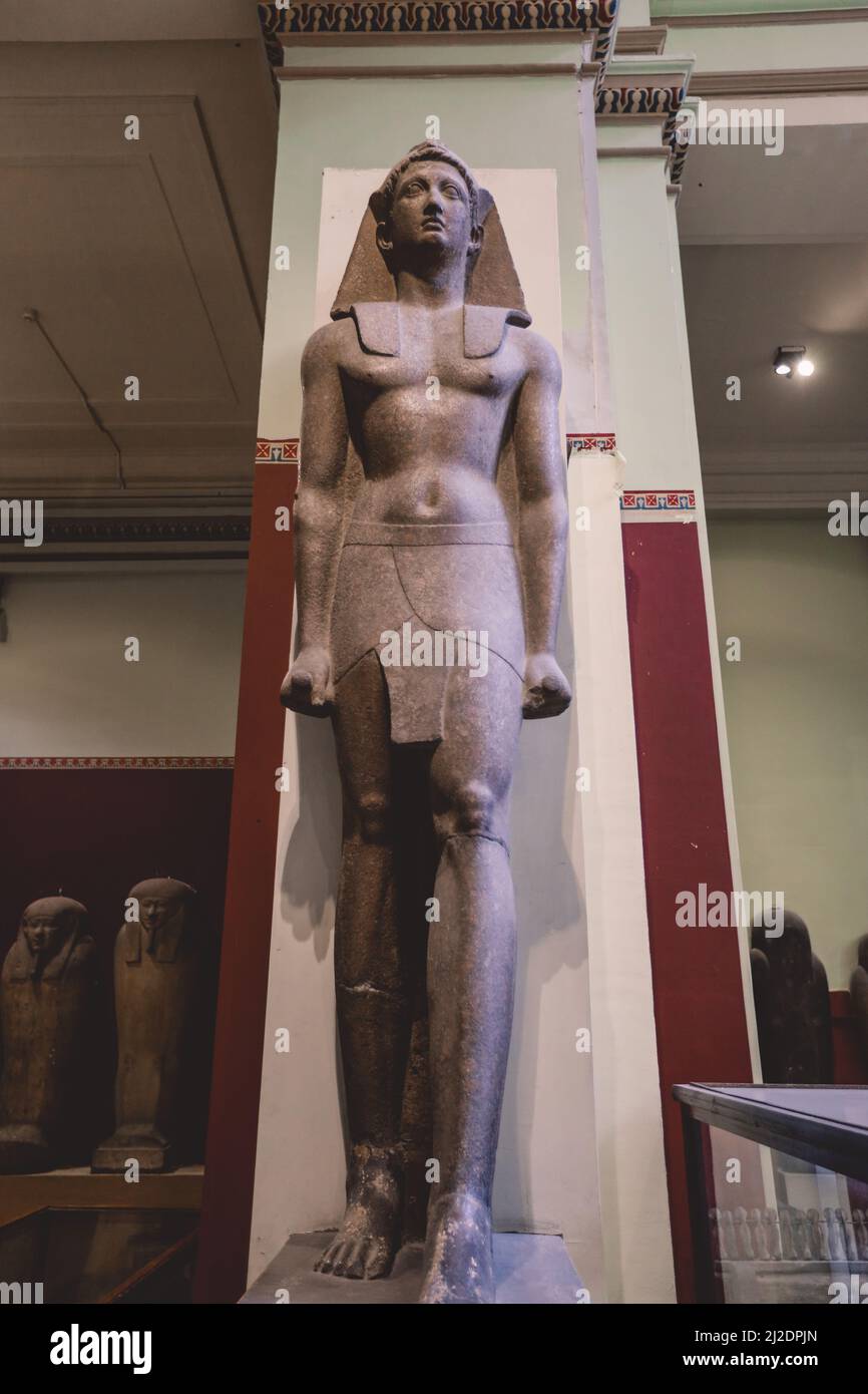 Big Stone Ancient Egyptian statues in the Cairo Egyptian Museum, the ...