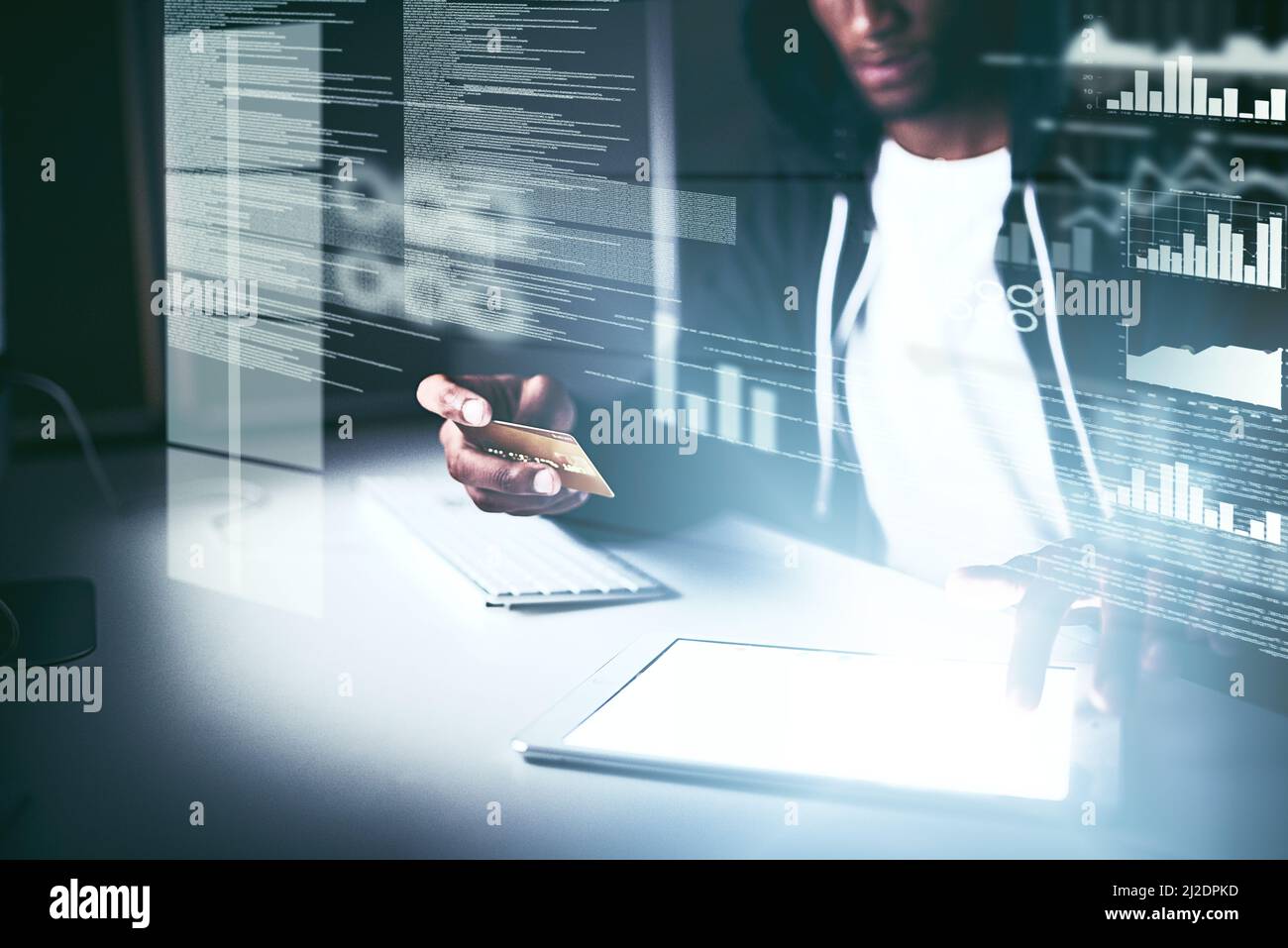 Your bank details are his for the taking. Cropped shot of a young male ...