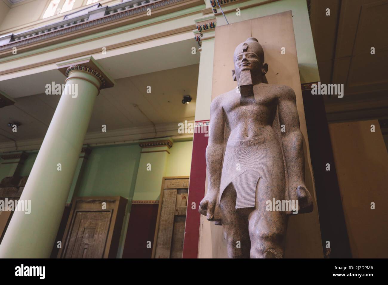 Big Stone Ancient Egyptian statues in the Cairo Egyptian Museum, the ...