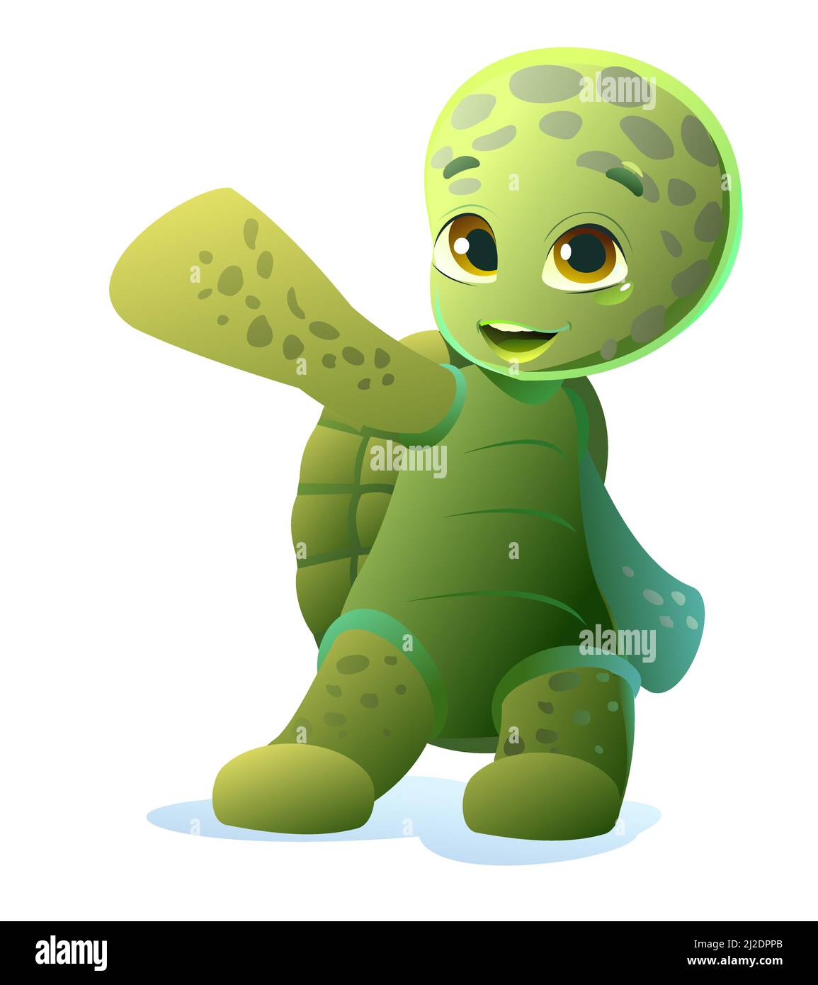 Little turtle dancing cool. Cartoon person stands and smiles. Fun style ...