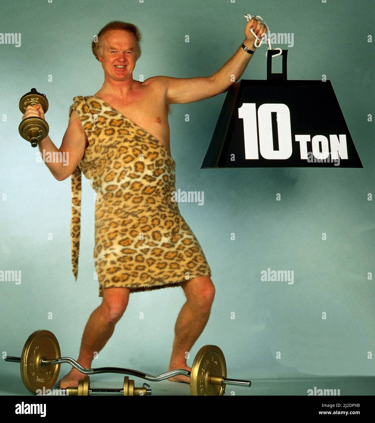 Archie MacPherson Sports Commentator dressed as strongman, wearing ...