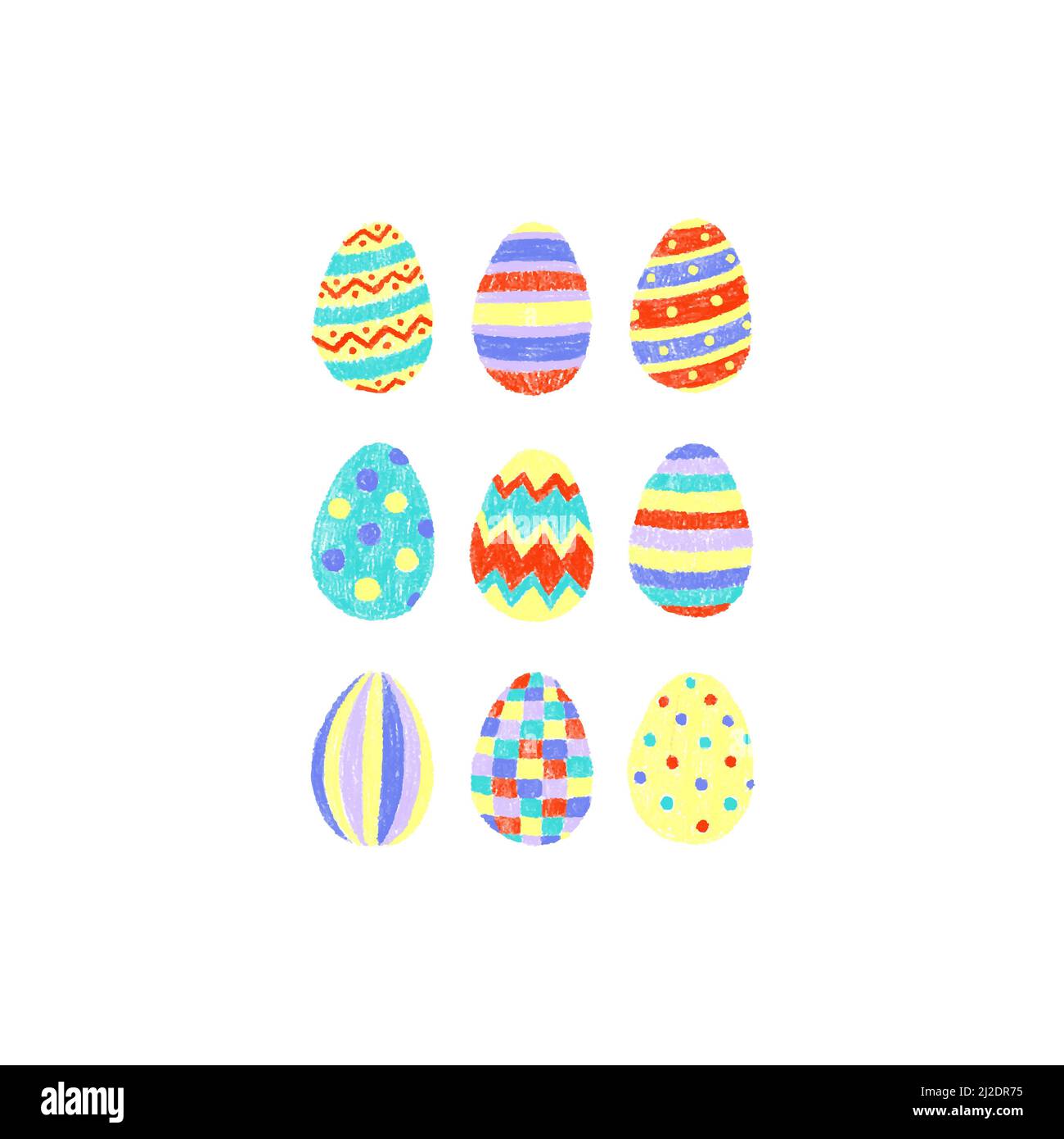 Hand drawn vector illustration of cute multicolor easter egg. Isolated ...