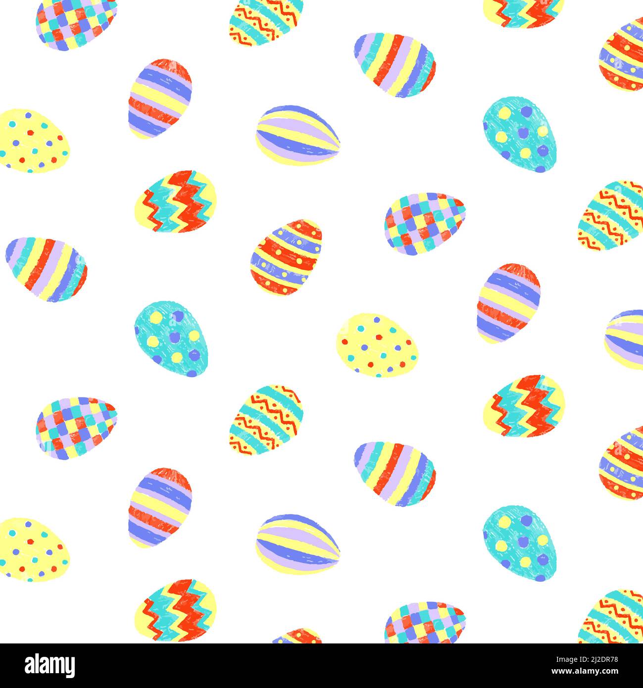 Hand drawn vector illustration of cute colorful easter eggs pattern ...