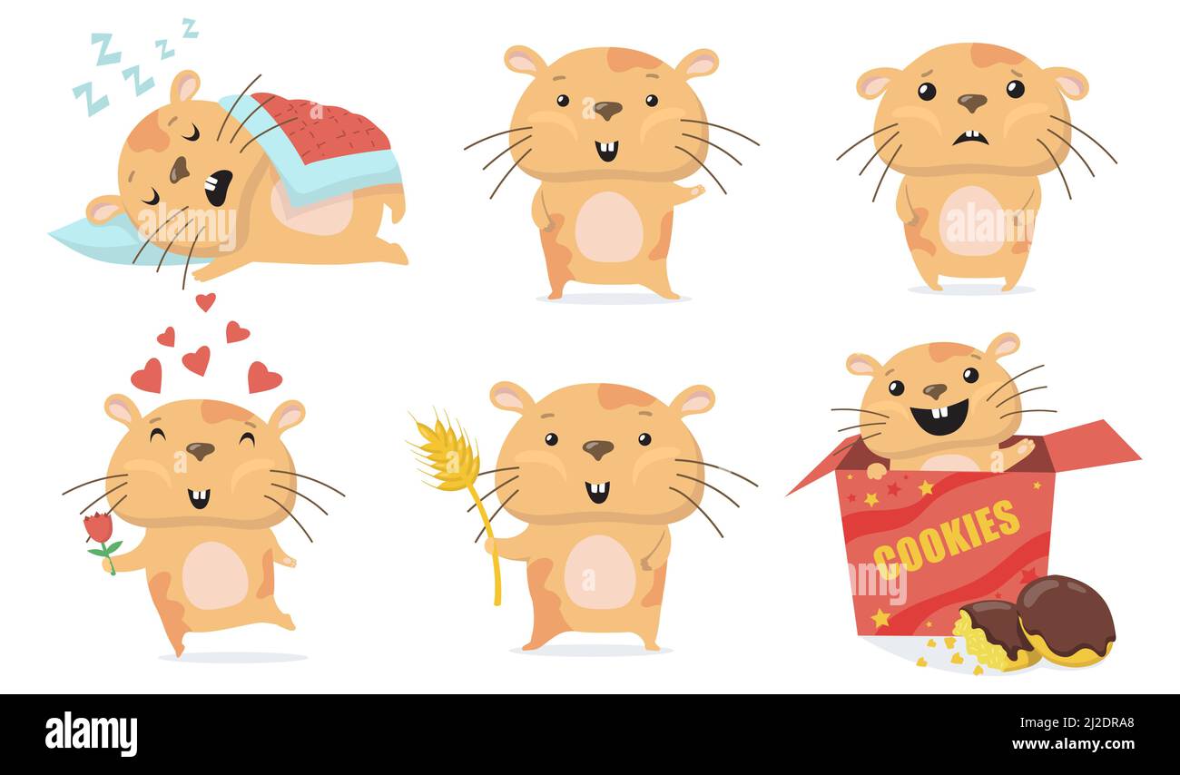 Adorable sleeping hamster Stock Vector Images - Alamy