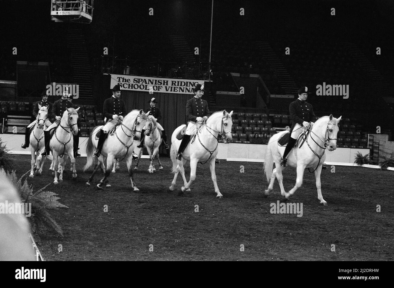 The Spanish Riding School of Vienna rehearsing their classical art of ...