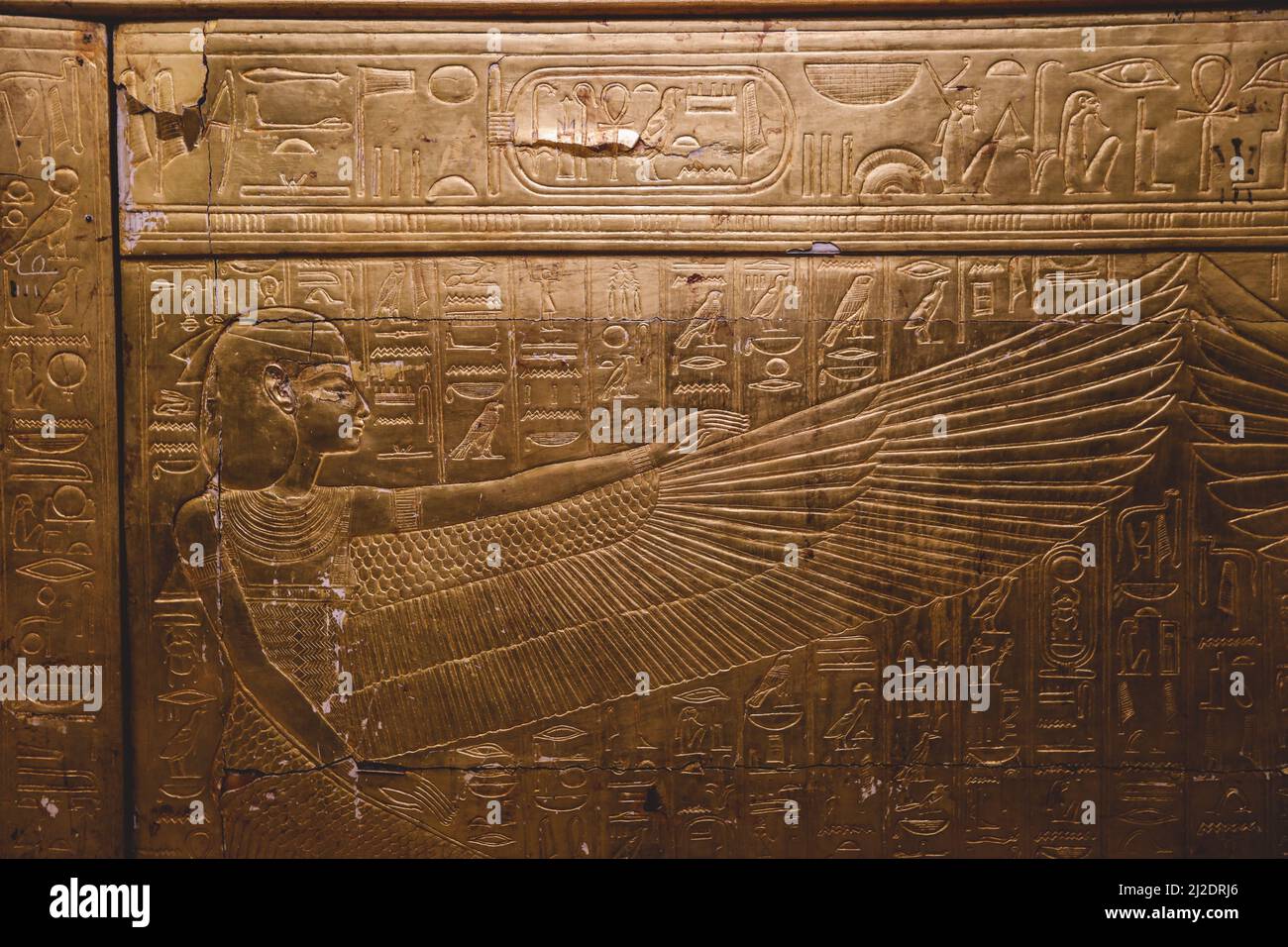 An Outer Golden Shrine of Egyptian pharaoh Tutankhamun Burial Chamber ...