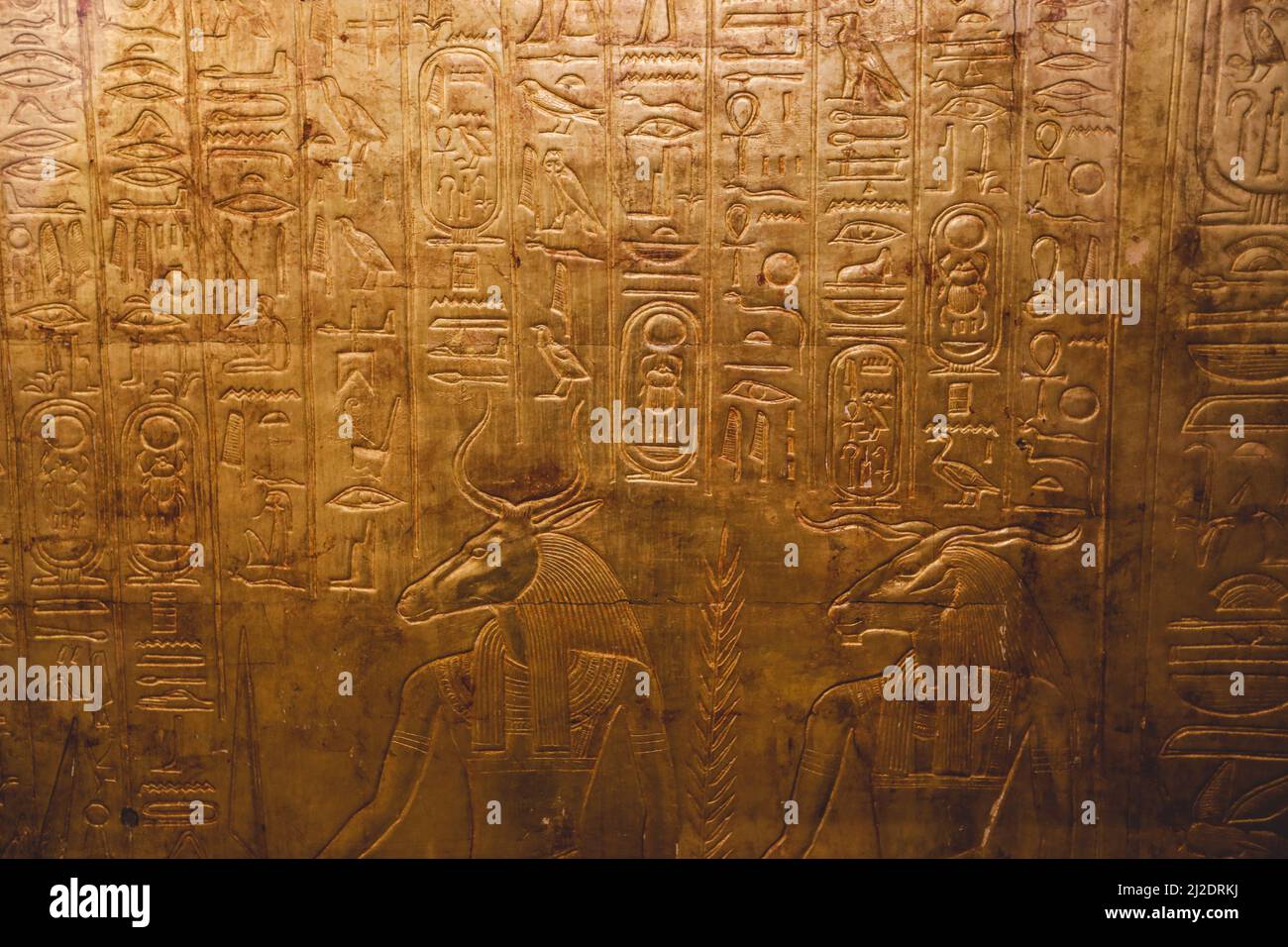 An Outer Golden Shrine of Egyptian pharaoh Tutankhamun Burial Chamber ...