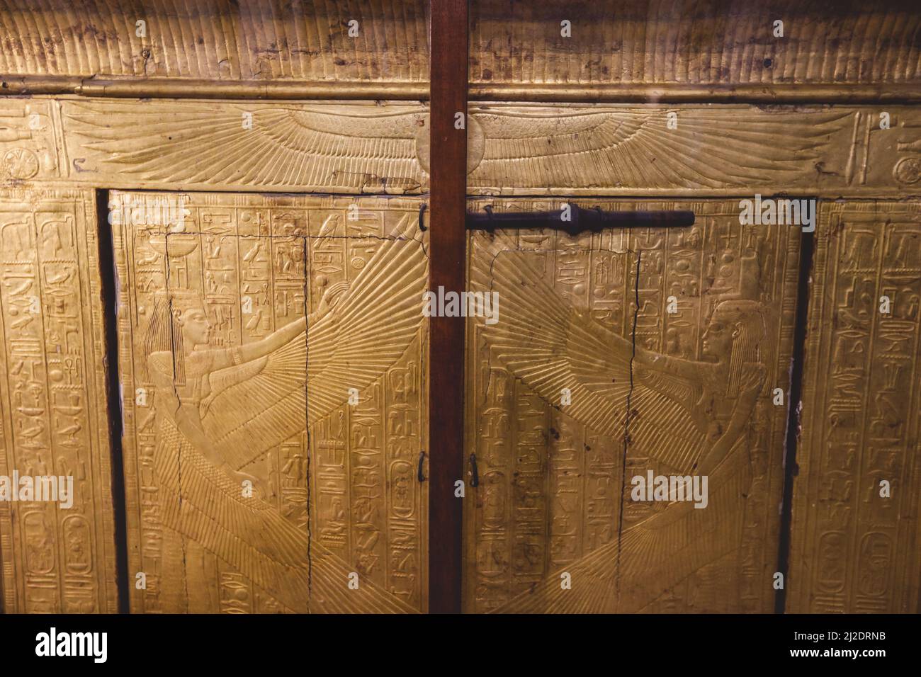 An Outer Golden Shrine of Egyptian pharaoh Tutankhamun Burial Chamber ...