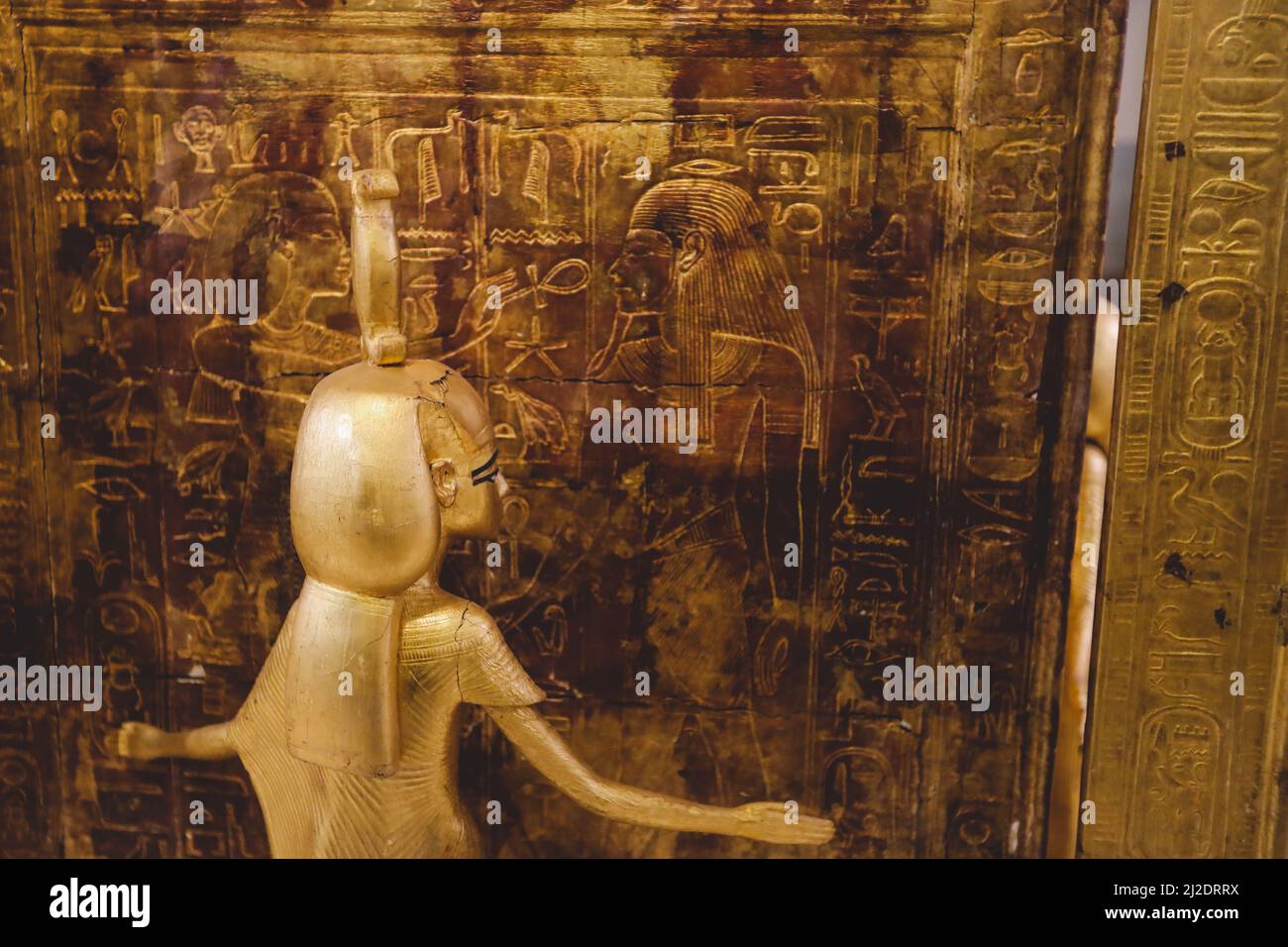 An Outer Golden Shrine of Egyptian pharaoh Tutankhamun Burial Chamber ...