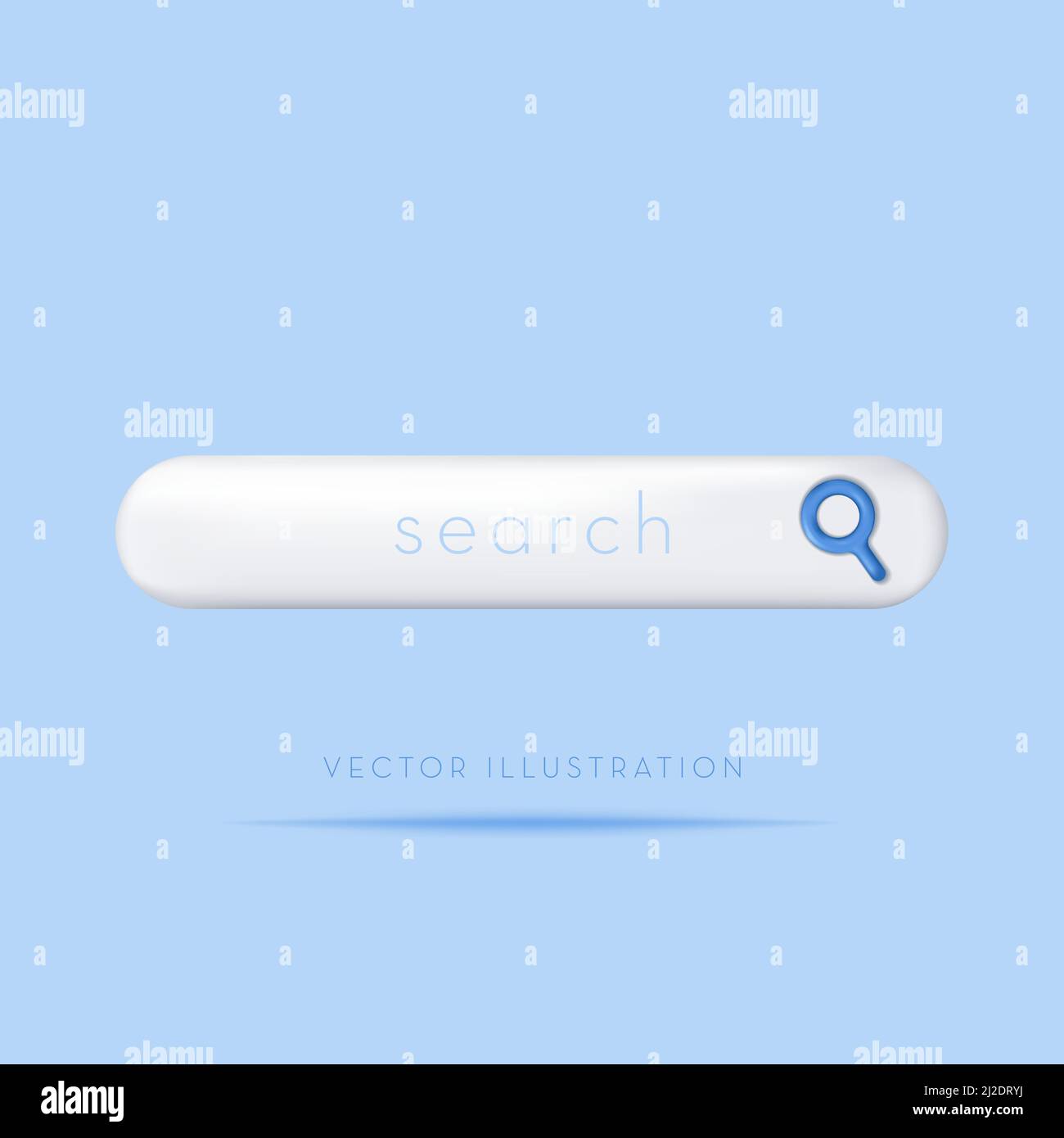 Search bar icon. Navigation search for browser. 3d vector in cartoon ...