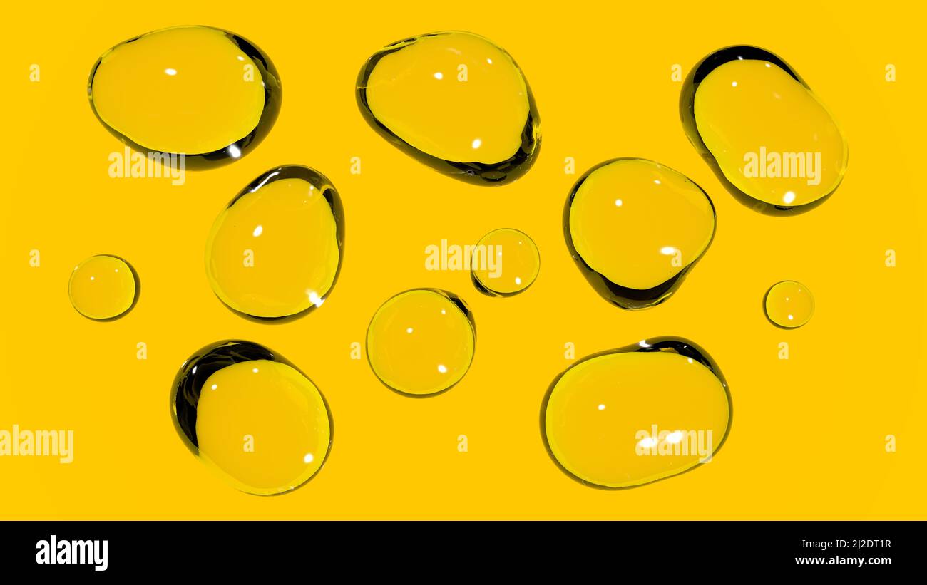 Water or oil drops isolate. Transparent drops or bubbles of liquid on ...