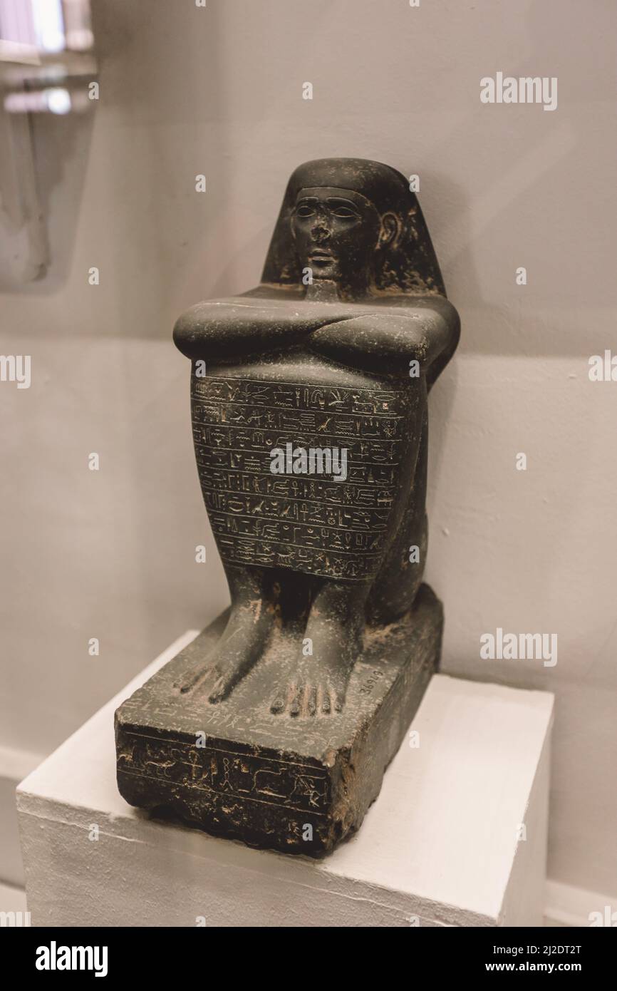 Small Stone Ancient Egyptian figurines and statues in the Cairo ...