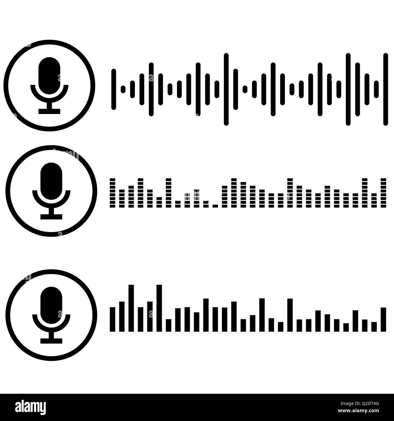 Voice recording sound wave icon. Voice assistan sign. Microphone with ...