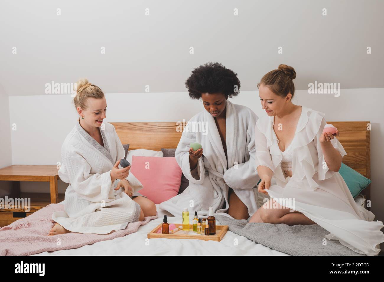 The young women are having a spa party Stock Photo - Alamy
