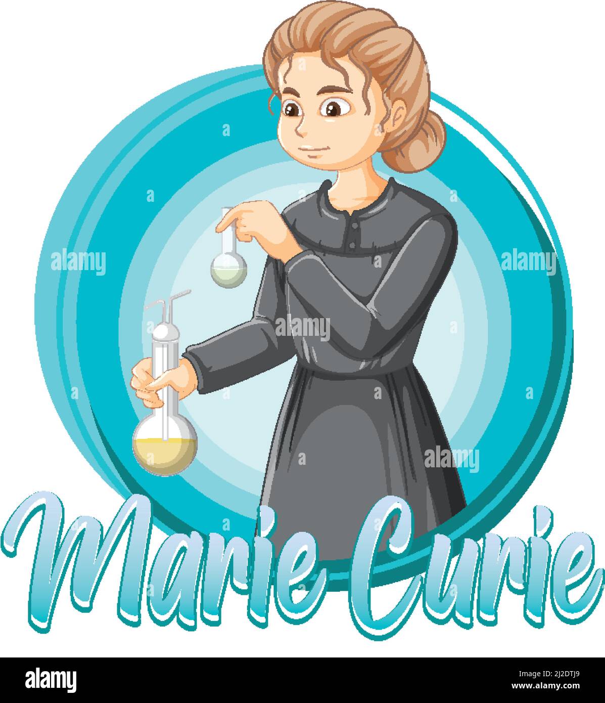Portrait of Marie Curie in cartoon style illustration Stock Vector ...