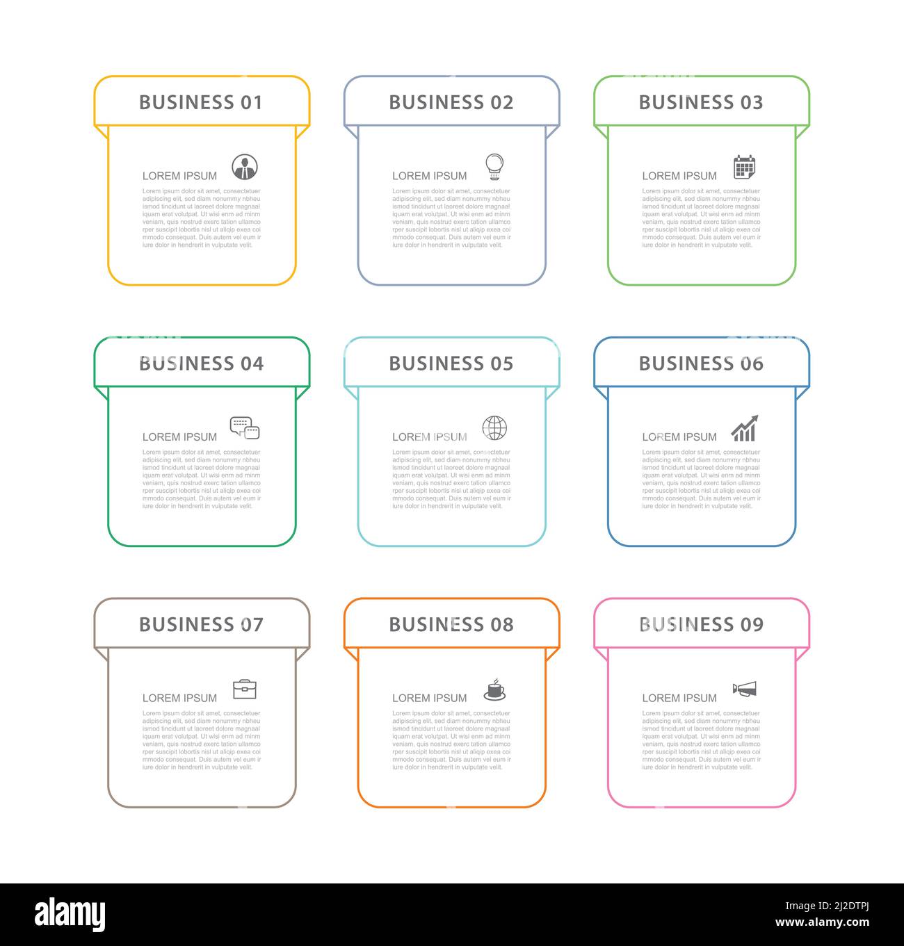 9 data infographics tab paper index template. Vector illustration ...