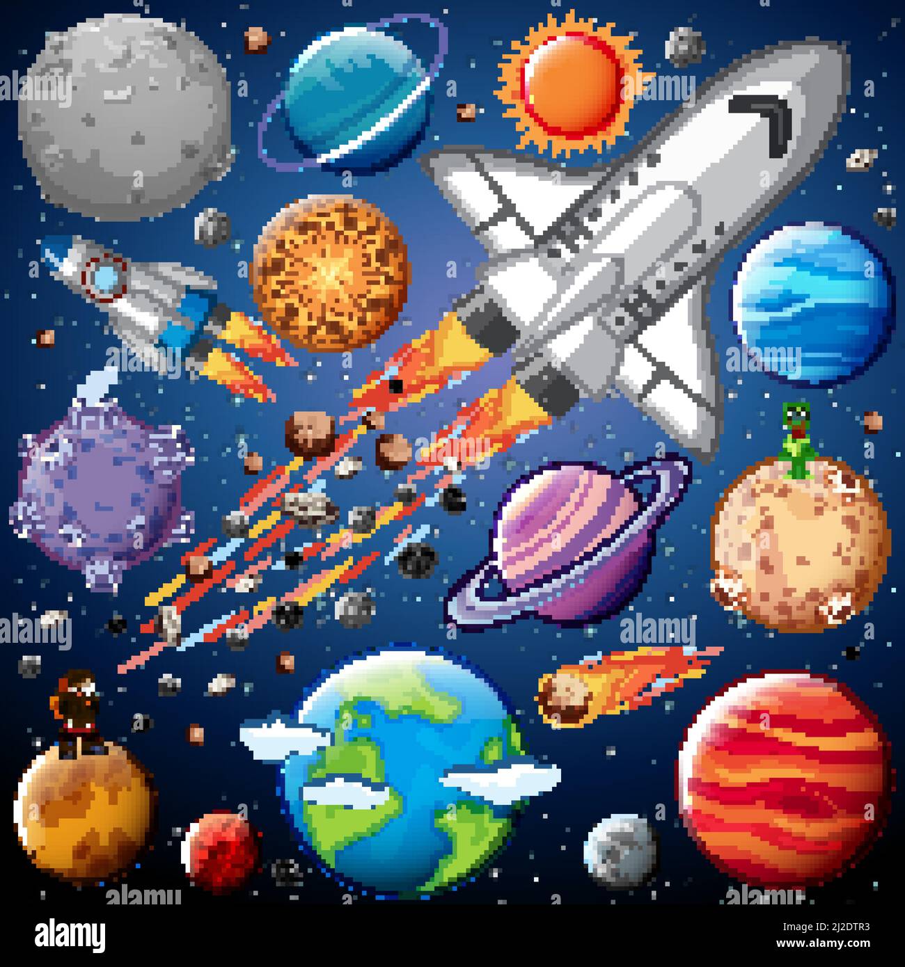 Set of space objects in space illustration Stock Vector Image & Art - Alamy